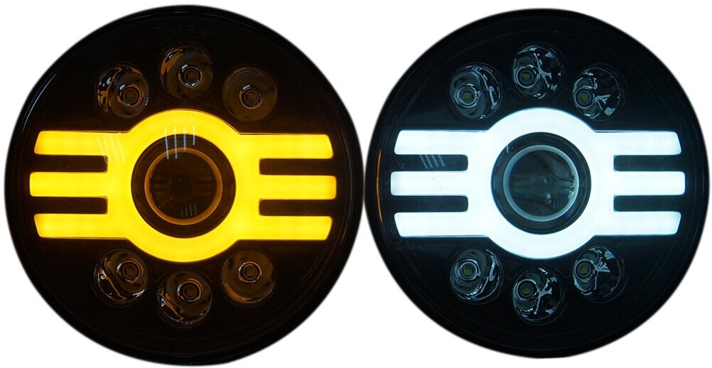 Фары передние светодиодные LED 7-дюймовые Нива 2121, Jeep Wrangler 65W. HP-022