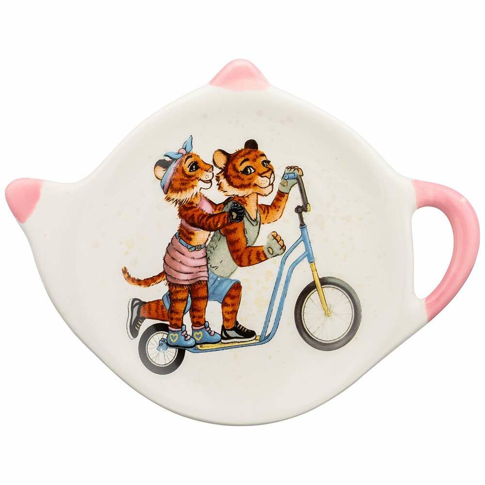 Подставка под чайные пакетики тигриные истории 12*8,5*1,5см KSG-358-1914