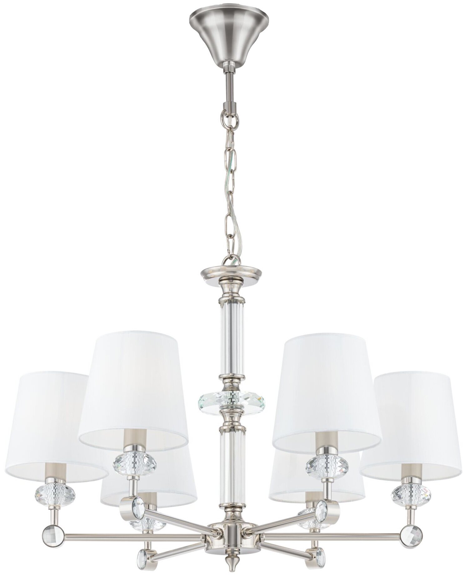 Люстра Maytoni Riverside MOD018PL-06CH, 240Вт, E14, IP20, 6 ламп, 90см
