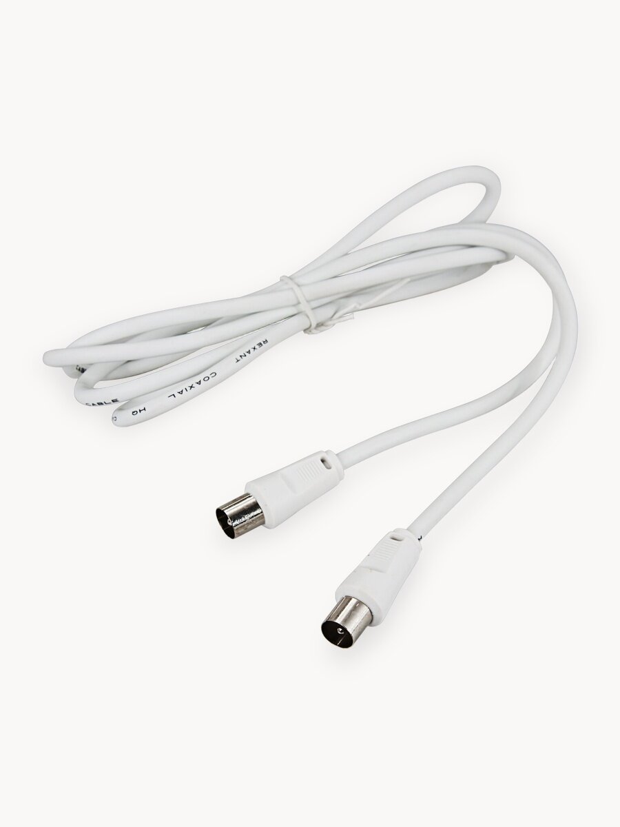 Шнур ТВ штекер - длина 1,5 метра, белый REXANT Шнур TV Plug - TV Plug