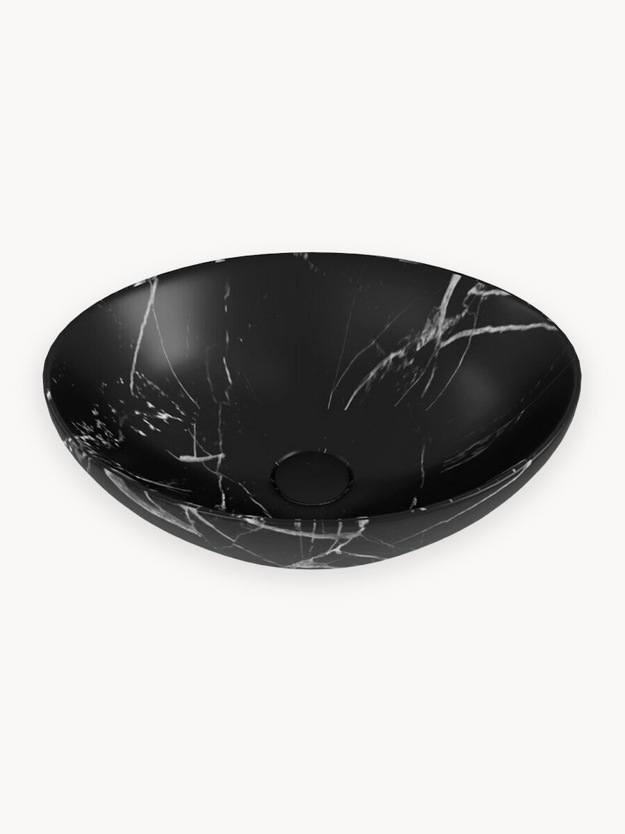 Раковина для ванной накладная Teymi Lori 40 цвет мрамор черный матовый T50483