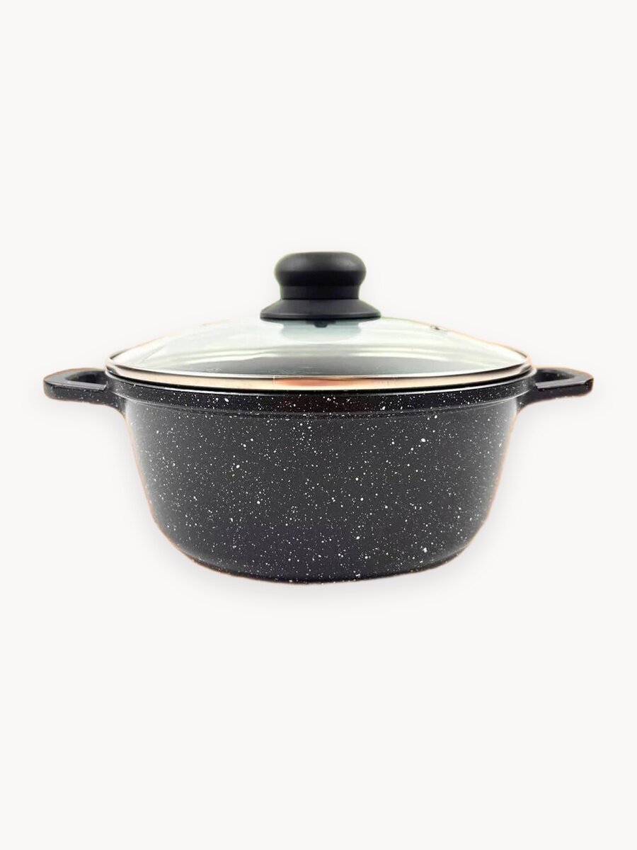 Кастрюля 4 л Восток Стиль, с крышкой, антипригарное мраморное покрытие.