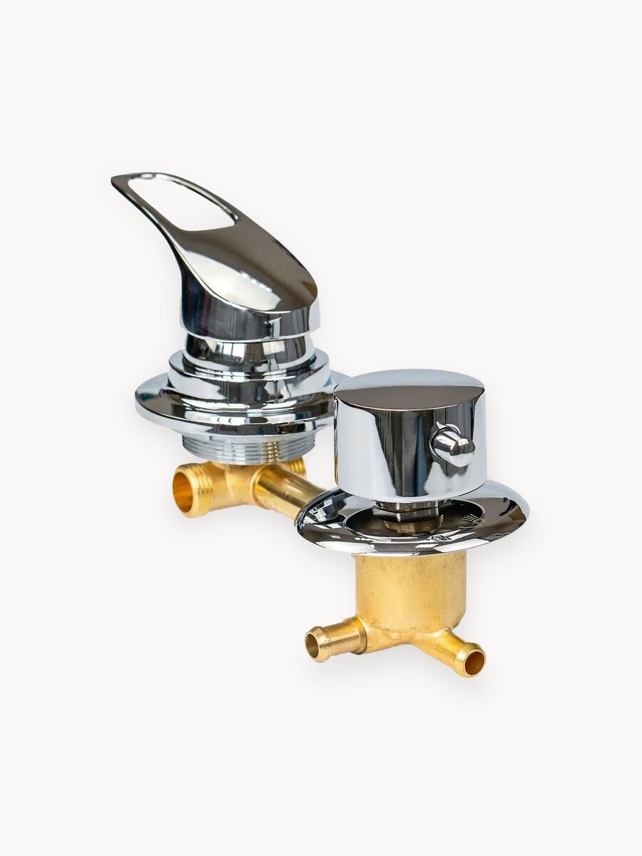 Смеситель для душевой кабины на 2 режима 100 мм под хомут штуцер