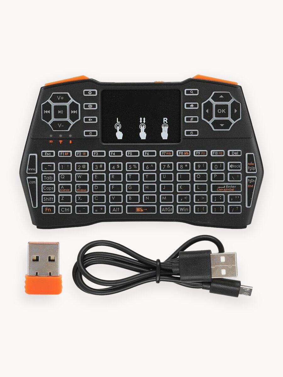 Беспроводная мини-клавиатура i8plus с сенсорной панелью, светодиодной подсветкой, многофункциональной литиевой батареей для пульта дистанционного управления Smart TV, ПК и ноутбука