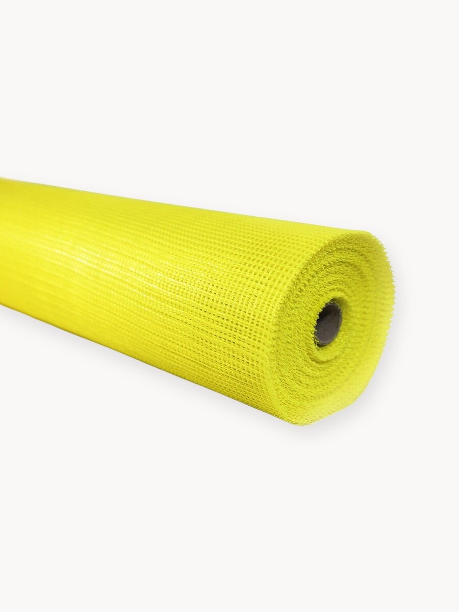 Сетка стеклотканевая фасадная 5х5 145 гр/м2 / 1м х 50м желтый под штукатурку