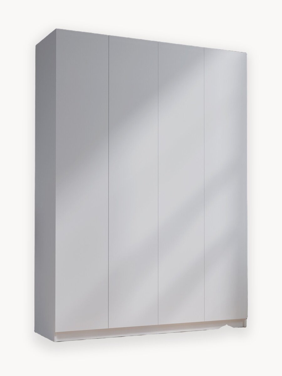 Шкаф для одежды четырехдверный с ящиком уютная логика, 180x220x50 см, белый, ЛДСП