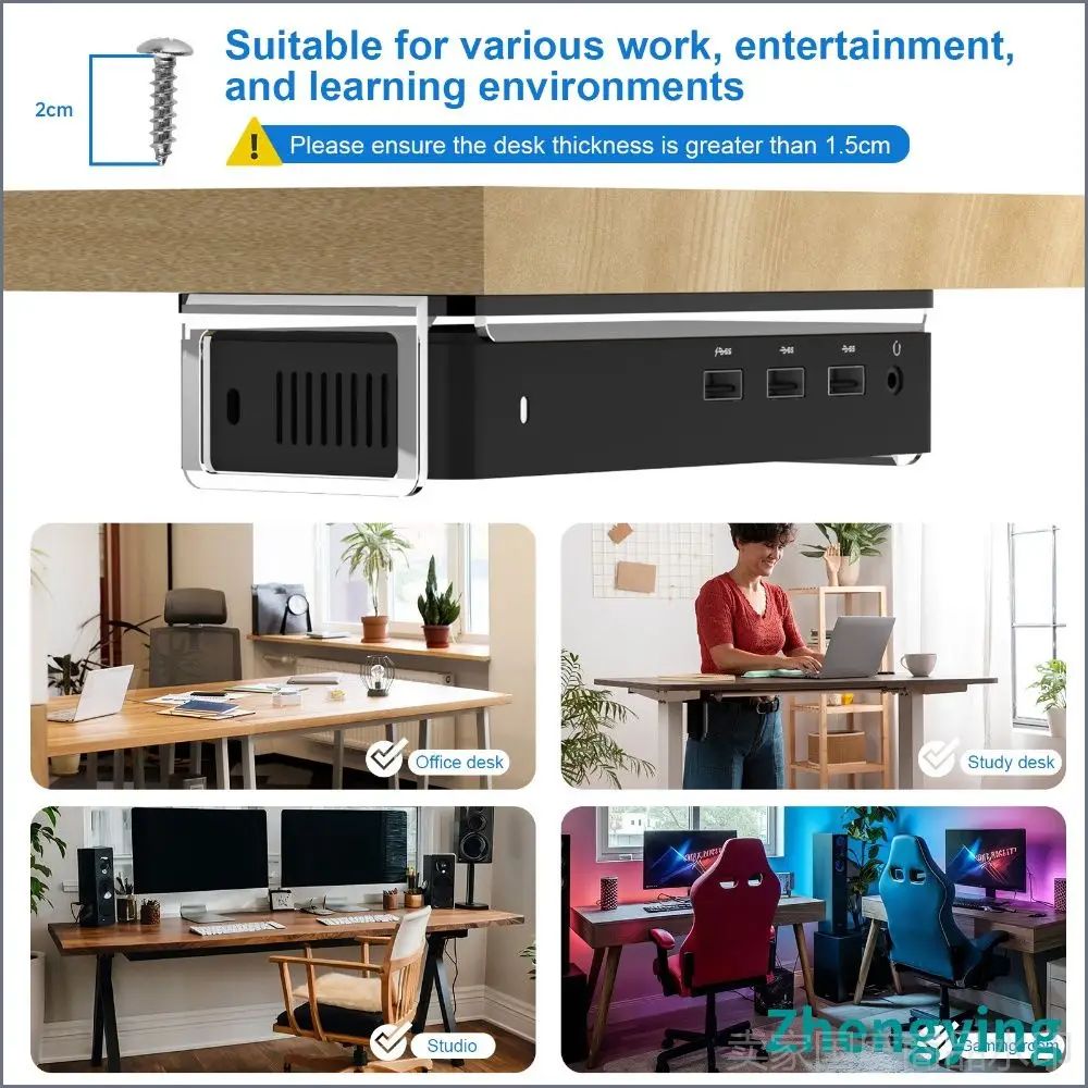 Крепление для док-станции Dell D3100, акриловое, чёрно-прозрачное