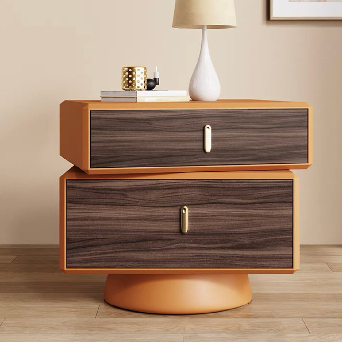 Поворотная прикроватная тумбочка Melor (50*40*50 / оранжевый)