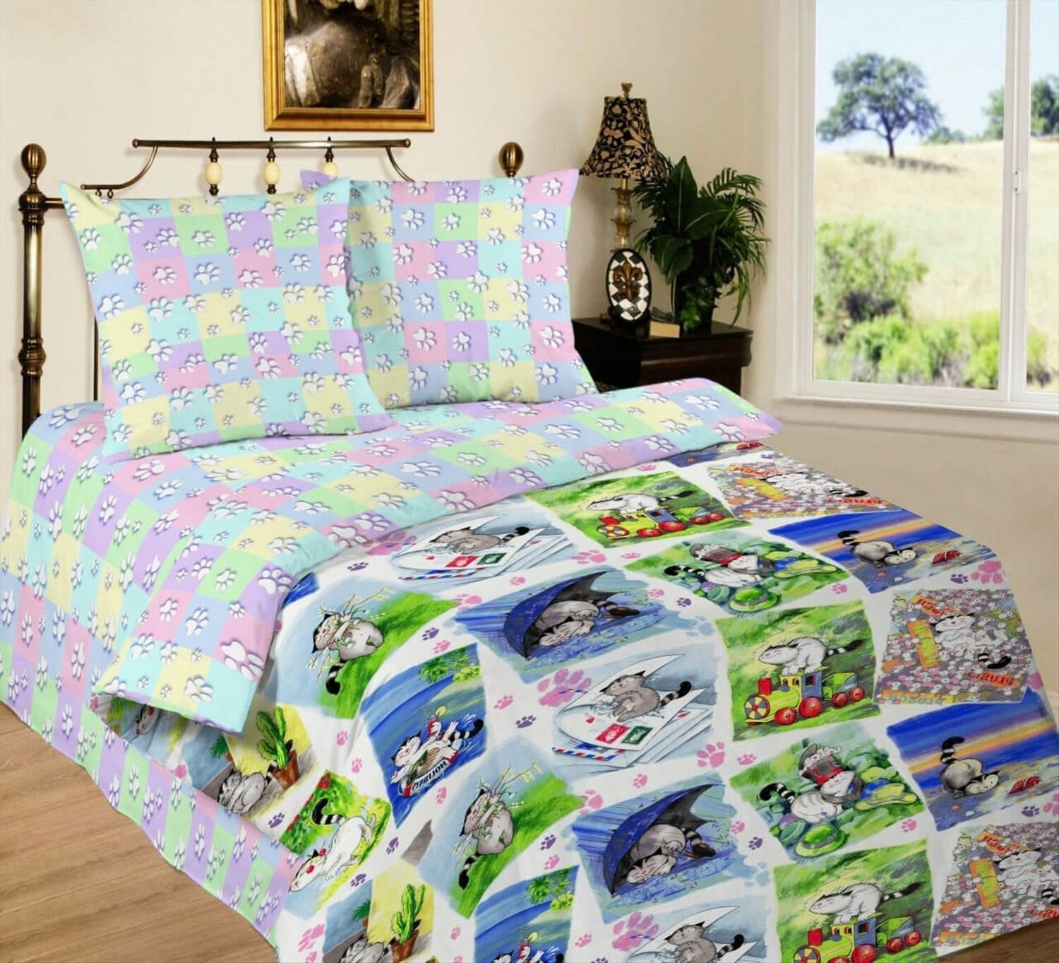 Лайт Постель комплект постельного белья "Мурзик", размер простыни 70х160см