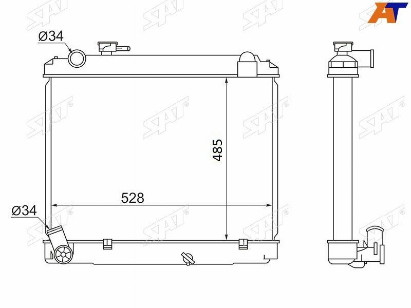 . SAT Радиатор охлаждения двигателя для Toyota Dyna 95-99 / ToyoAce 95-99
