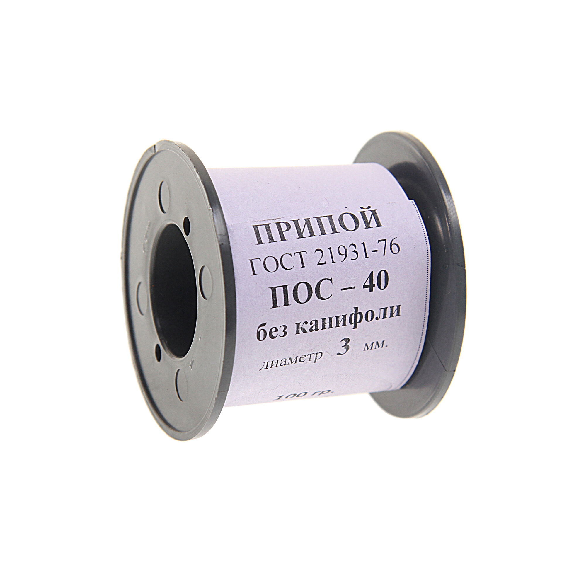 Припой ПОС-40 d 3.0мм 100г катушка ВТО