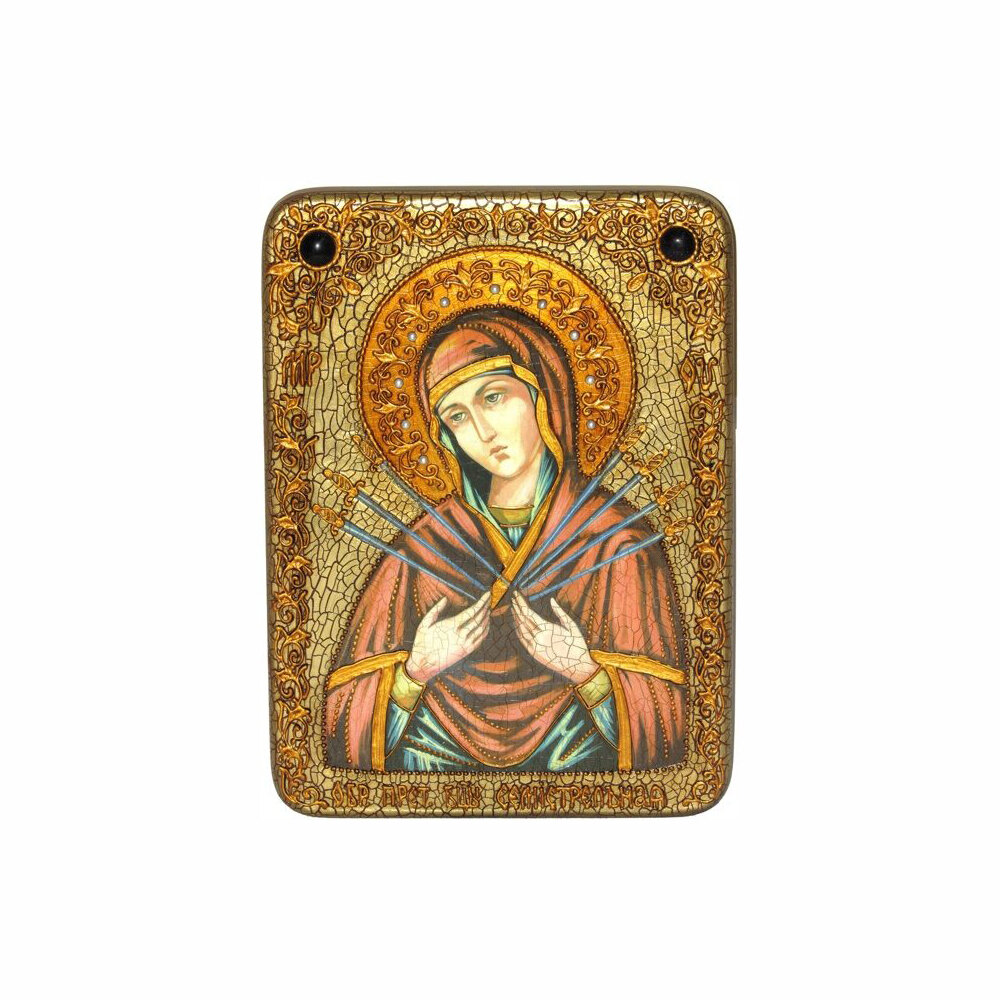 Икона аналойная Образ Божией Матери Семистрельная 21*29 см 999-RTI-524m