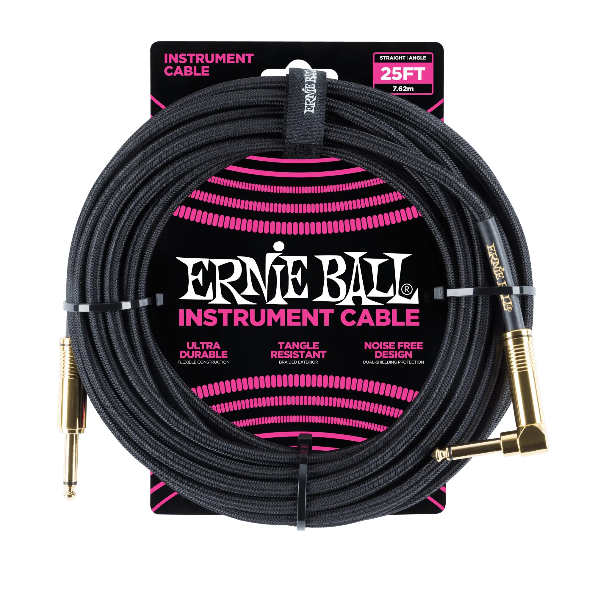 Инструментальный кабель Ernie Ball 6058 7.5м Braided Black