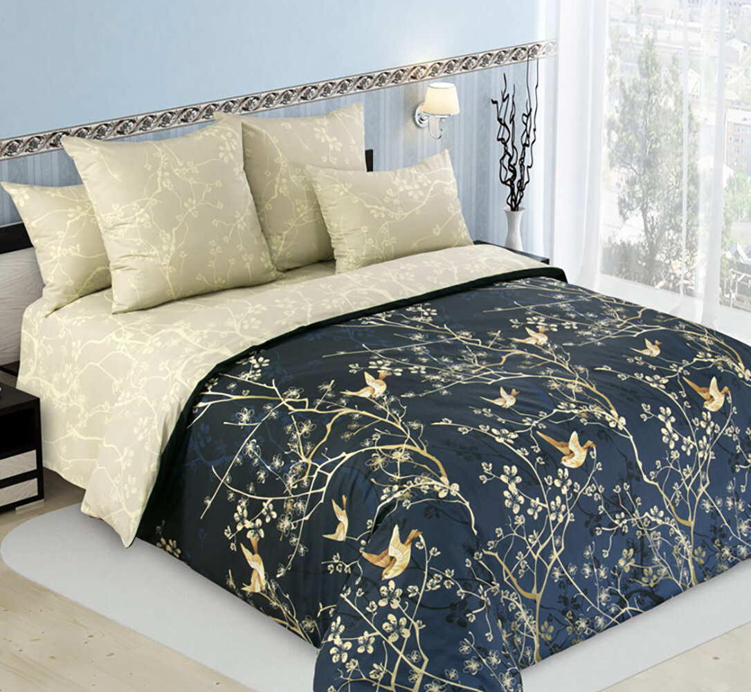 Постельное белье Mercury Home Лёгкое дыхание Евро Перкаль 4 наволочки