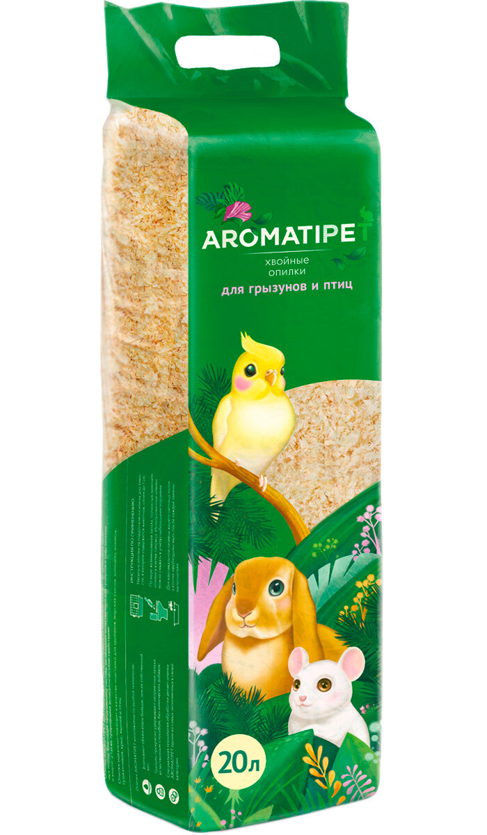 AromatiPet опилки хвойные для грызунов и птиц 20 л (20 + 20 л)