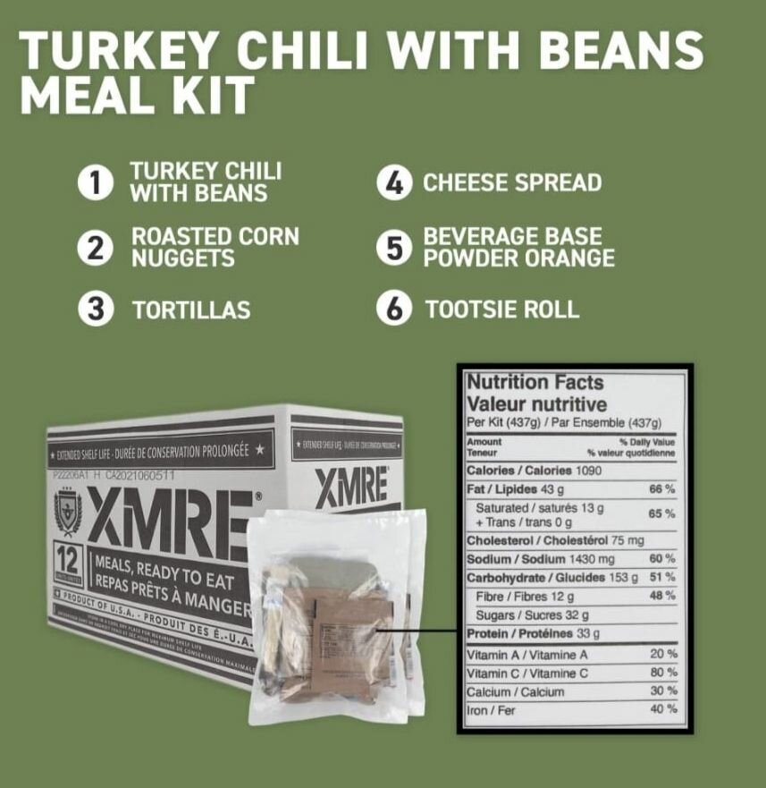 Сухой Паек MRE из США Нового Образца ИРП, Американский, годен до 01.01.2031 г