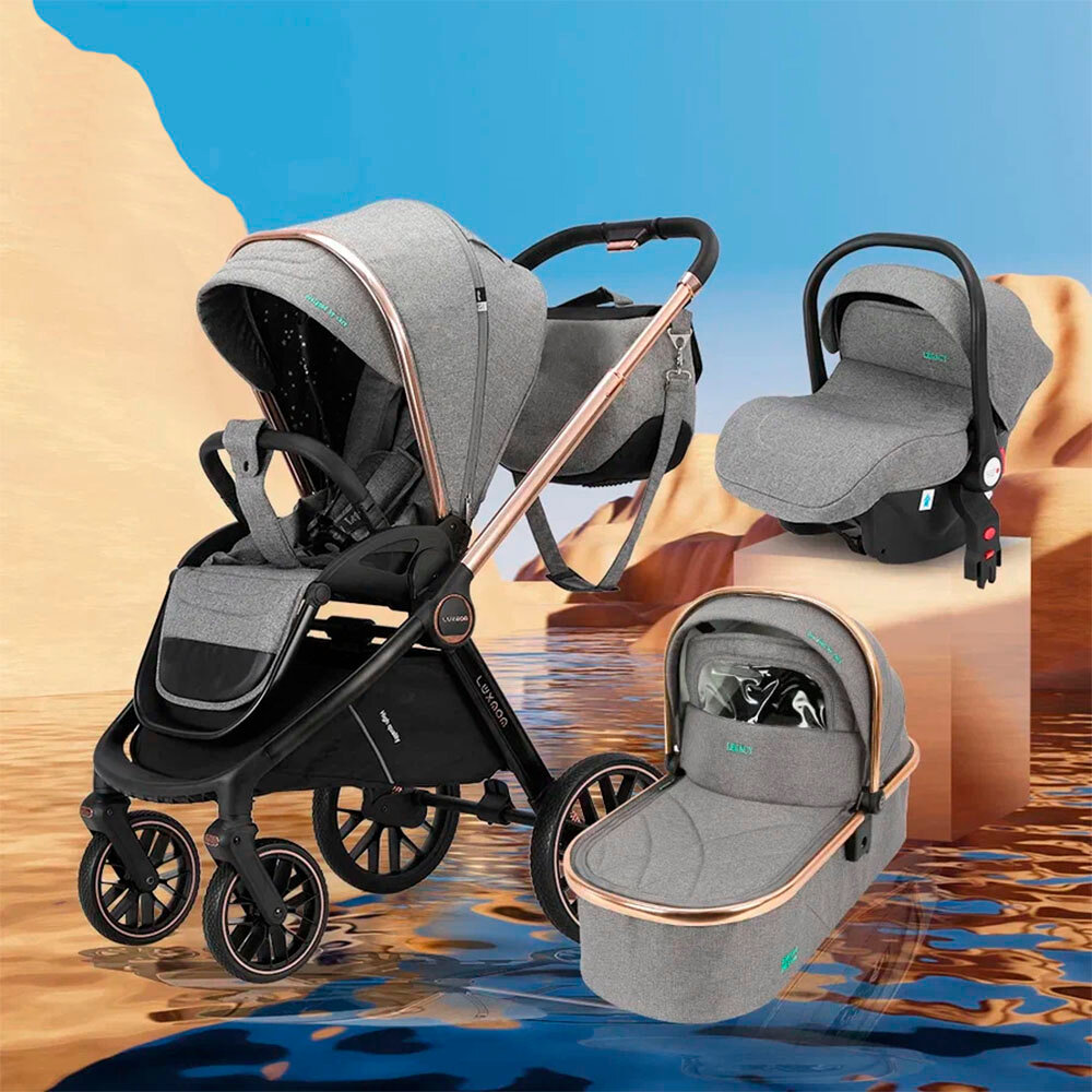 Коляска Luxmom 788 (3 в 1) (Светло-серый)