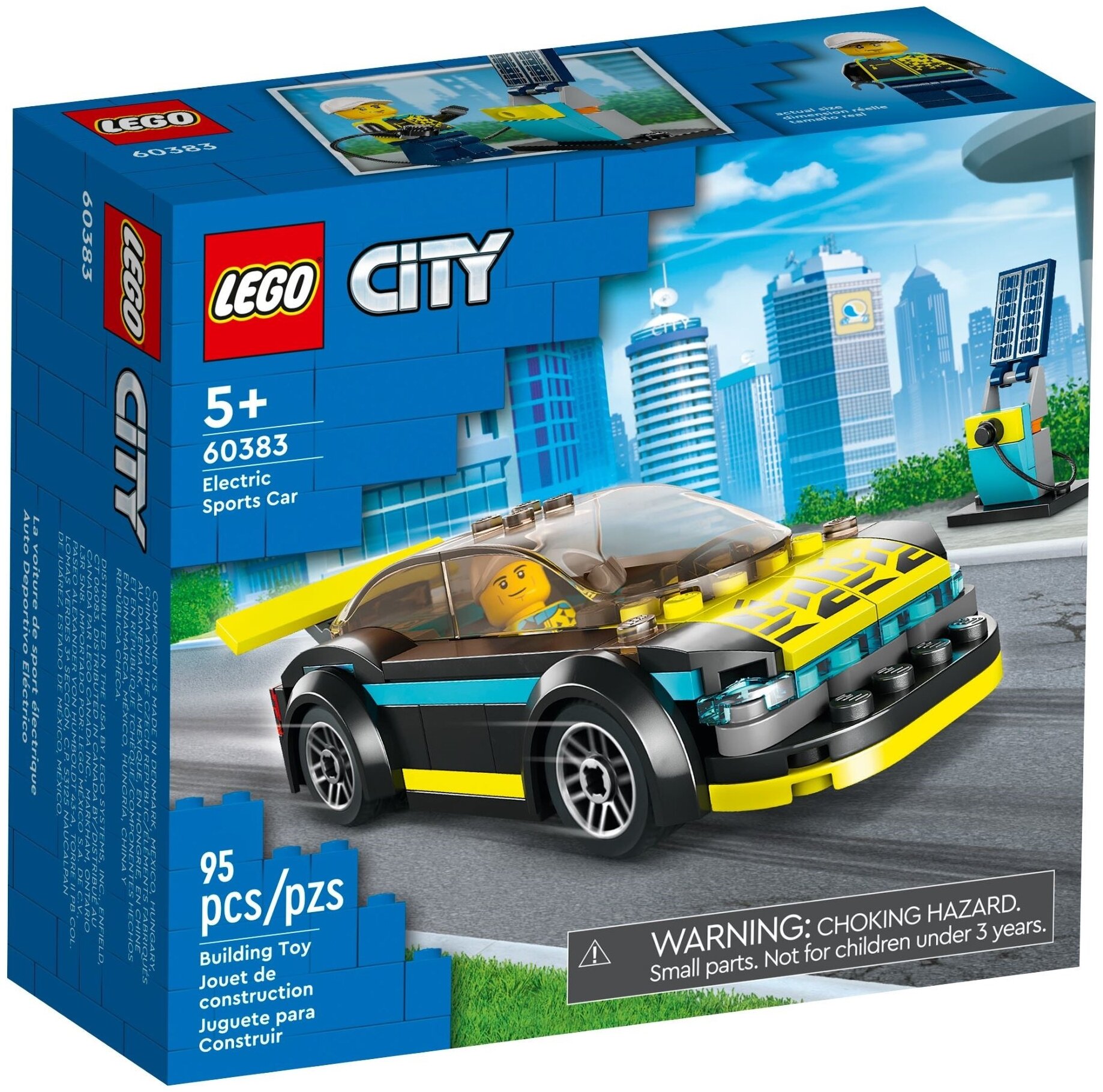 Конструктор LEGO 60383 CITY Электрический спорткар, 95 деталей
