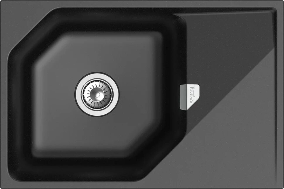 Кухонная мойка Rivelato Locus LS-75 nero 75x50 см, черный
