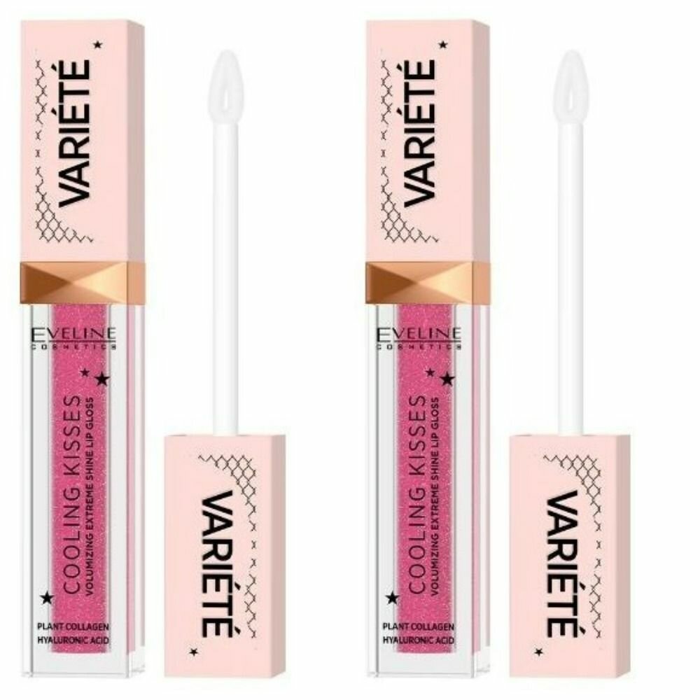 Eveline Охлаждающий блеск для увеличения объема губ VARIETE 06 COOLING KISSES, 6,8 мл, 2 шт.