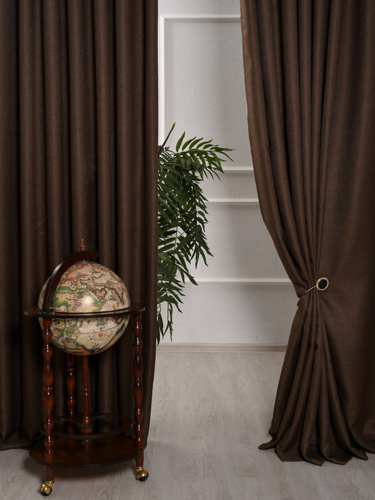 Комплект штор "Блэкаут рогожка" коричневый (508-40) арт.1829 (150x270 - 2 шт.)