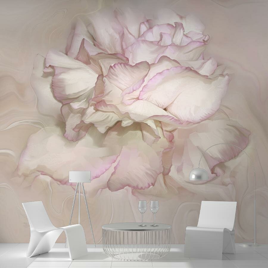 Фотообои Пион бежевый 3д 13-734-S-Песок 270 x 200 см (ВхШ) Метровые, флизелиновые, влагостойкие обои MasterFresok
