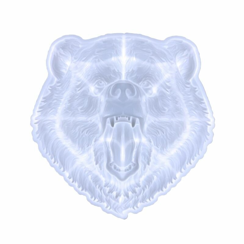 Полупрозрачная форма для капельницы с подвеской в виде головы медведя