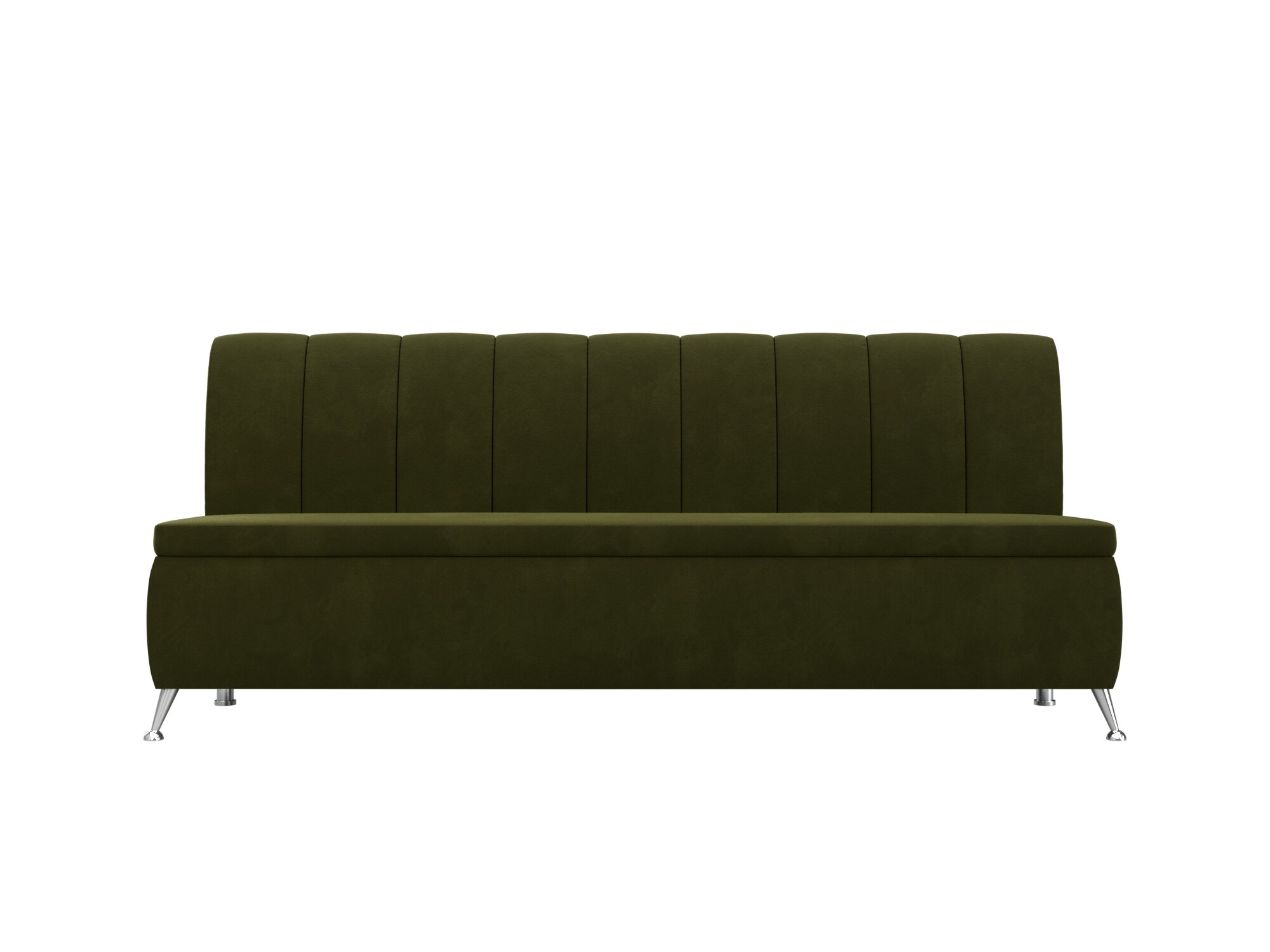 Диван кухонный прямой Кантри, 3-местный, размер: 182х88х57см, микровельвет, зеленый