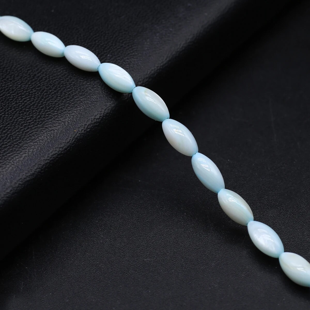 Бусины голубые овальные, 6 мм, Color: Cyan