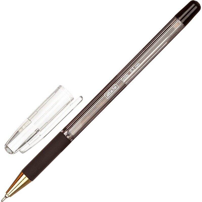 Ручка шариковая Attache Goldy, 0,3 мм, масляная, неавтоматическая, черная (977960)