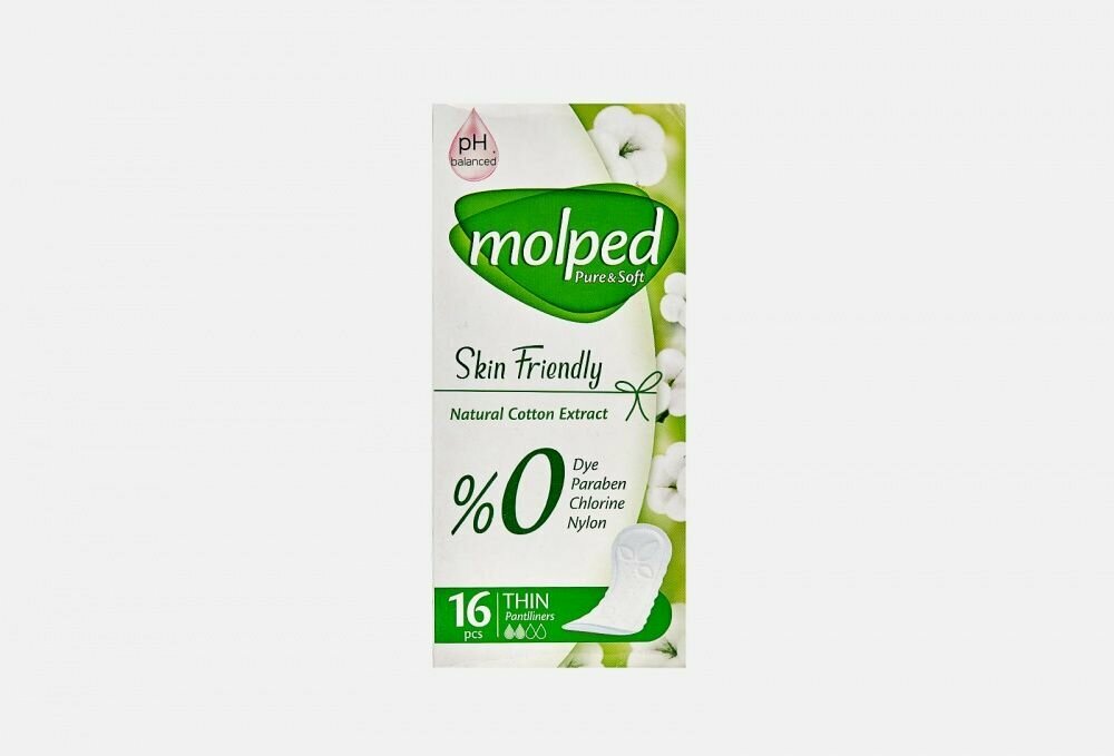 Прокладки женские MOLPED Пьюр Энд Софт, ежедневные, 16 шт