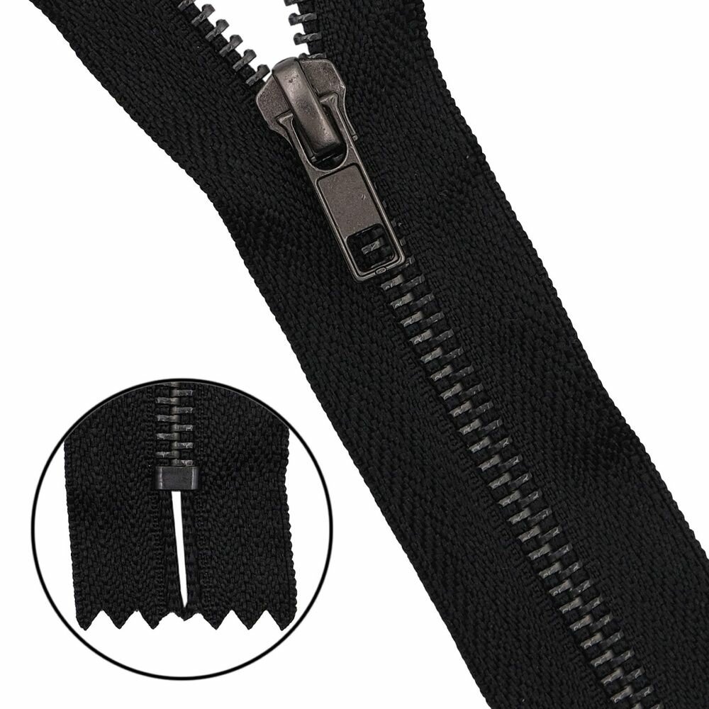 Молния айрис джинсовая неразъемная оксид, Т5 18 см F322 черный, 10 шт