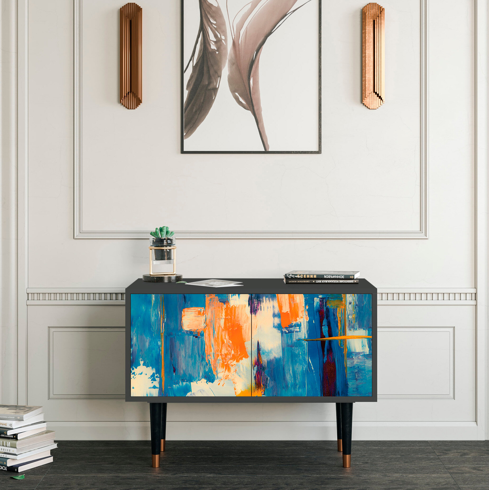 Комод - STORYZ - S1 Abstract Expressionism, Размер - 94 x 69 x 48 см, Цвет корпуса - , Антрацит