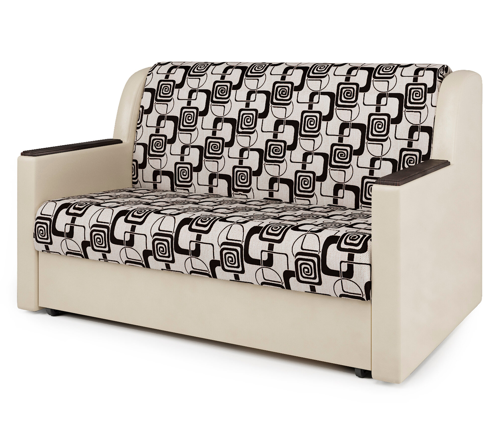 Диван-кровать Шарм-Дизайн Аккорд Д 120х194 см, диван раскладной, аккордеон, прямой, экокожа бежевый и ромб