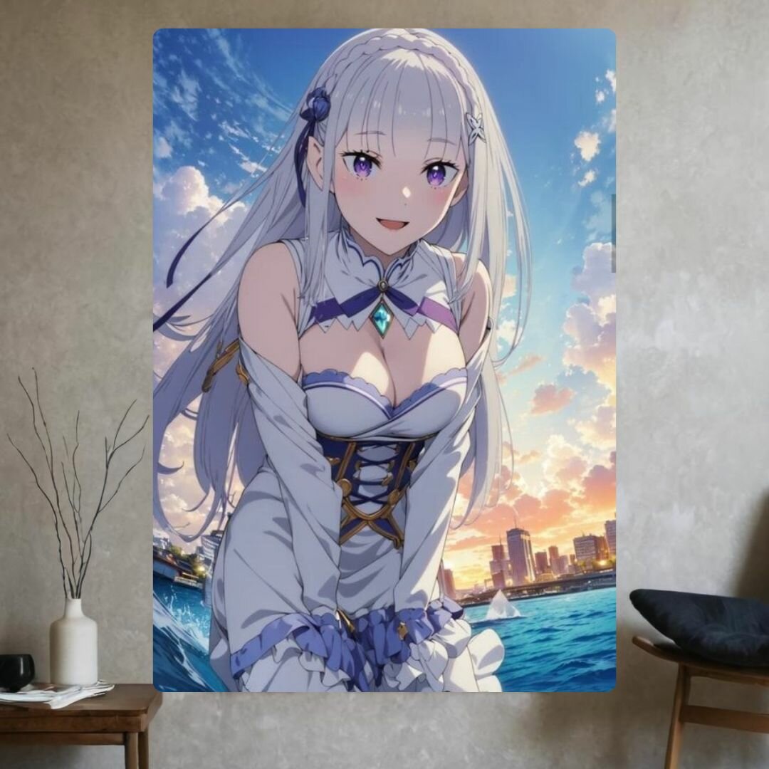 Картина на металле (аниме - Re: Zero) Эмилия, 20*30 см