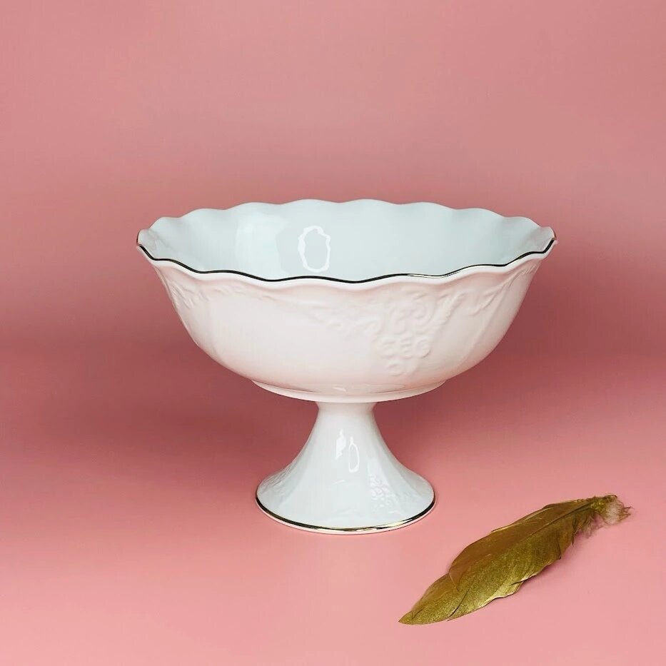 Фруктовница 20,5см на ножке агата Фарфор 102-144 118-102-144