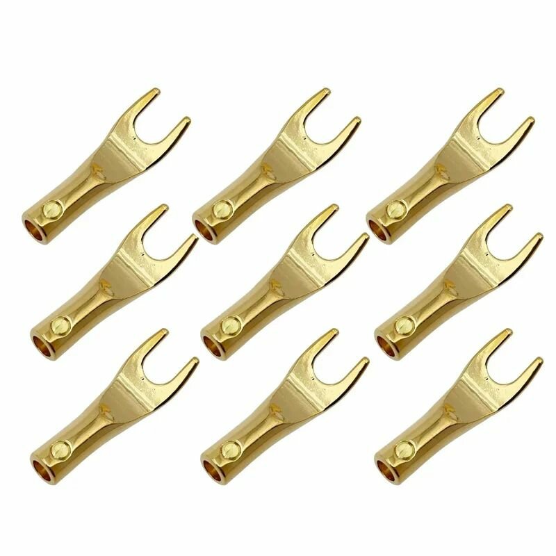 8 шт. U/Y-типа позолоченные медные банановые штекеры банановый разъем акустический проводной разъем