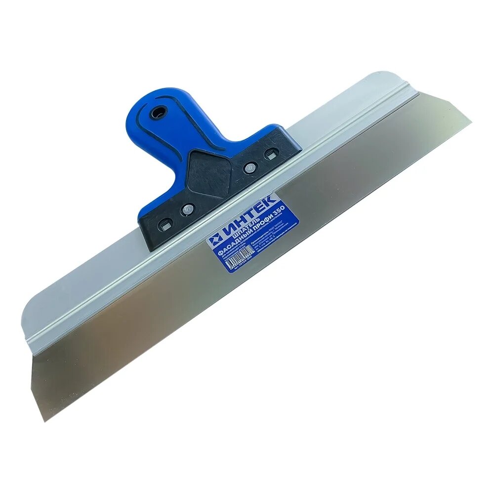 Фасадный шпатель интек профи 350 мм, из нержавеющей стали, с двухкомпонентной ручкой 20718