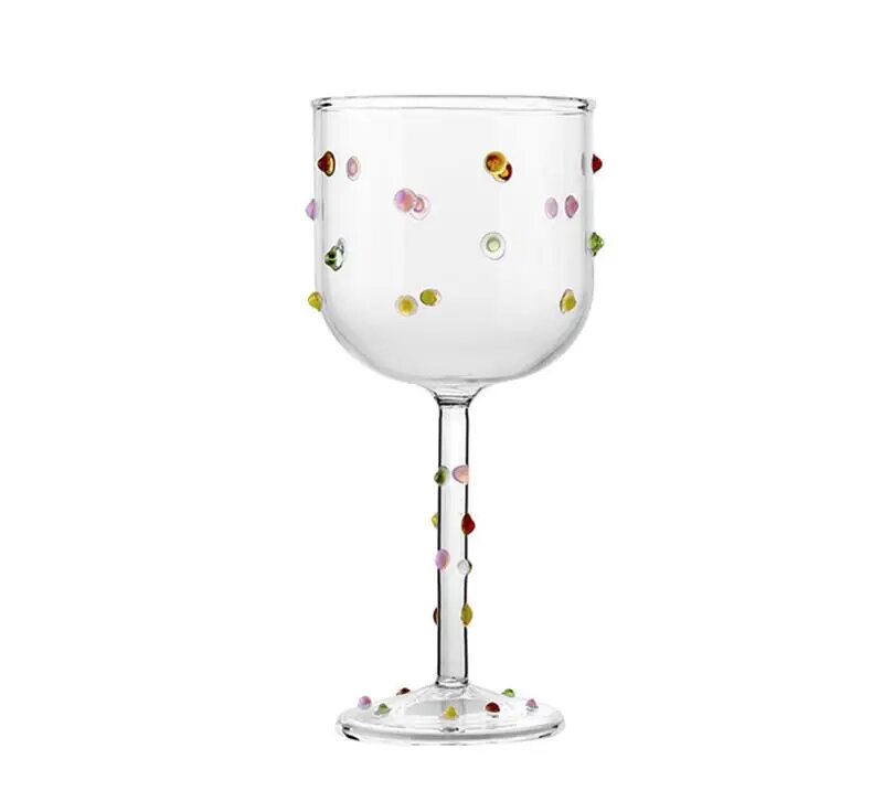 Бокал для вина со стразами, 301-400 мл, БелыйБокал для вина со стразами, 301-400 мл, Белый