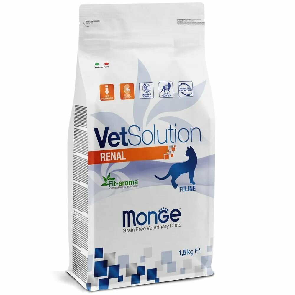 Monge VetSolution Renal Cat Сухой лечебный корм при почечной недостаточности у кошек, 1,5кг
