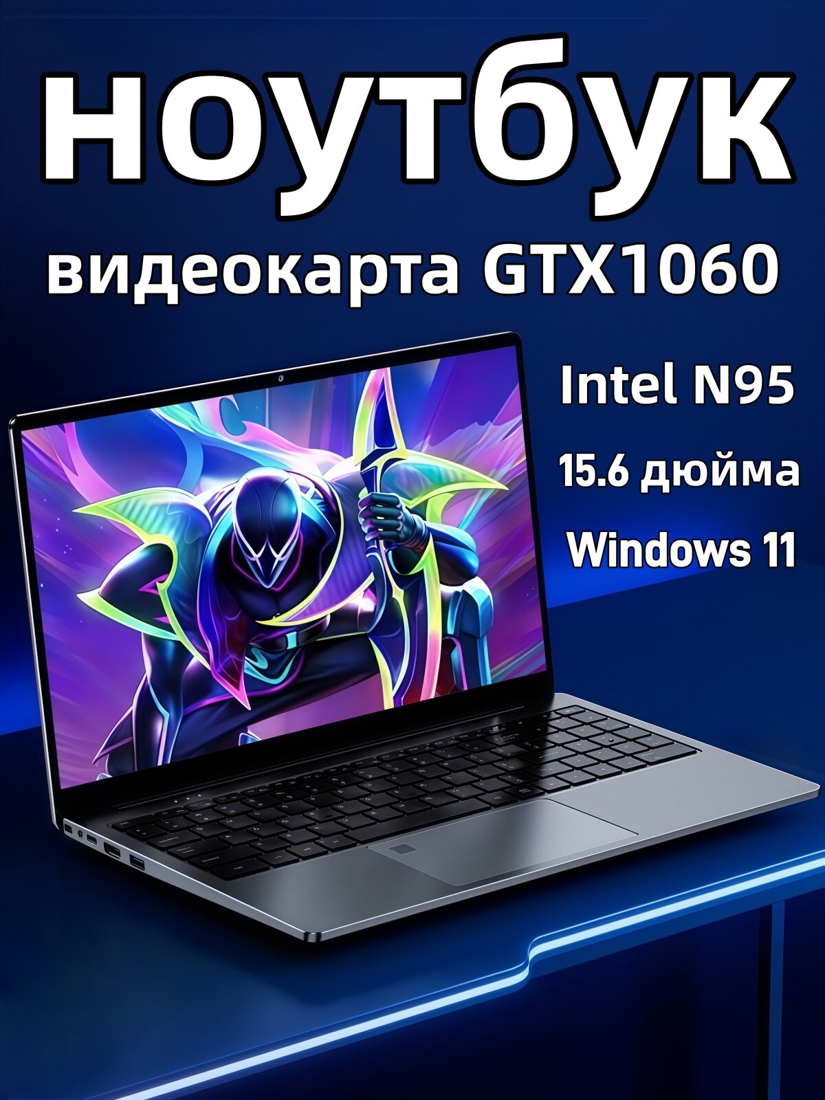 15.6" IPS intel N95 видеокарта GTX1060 6ГБ Премиальный игровой ноутбук для работы и учебы ноутбуки noutbuk Windows11