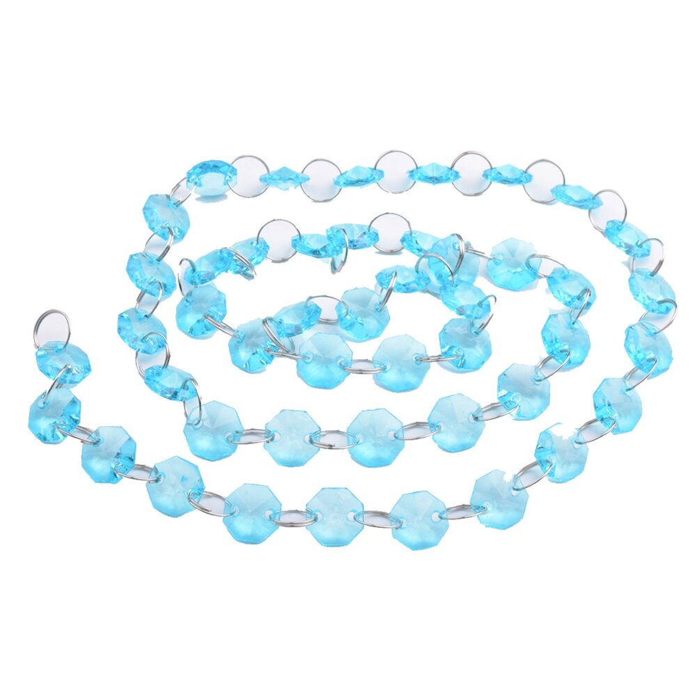 1 м акриловые хрустальные восьмиугольные бусины, подвесное украшение для свадьбы, рождественской вечеринки (синие)