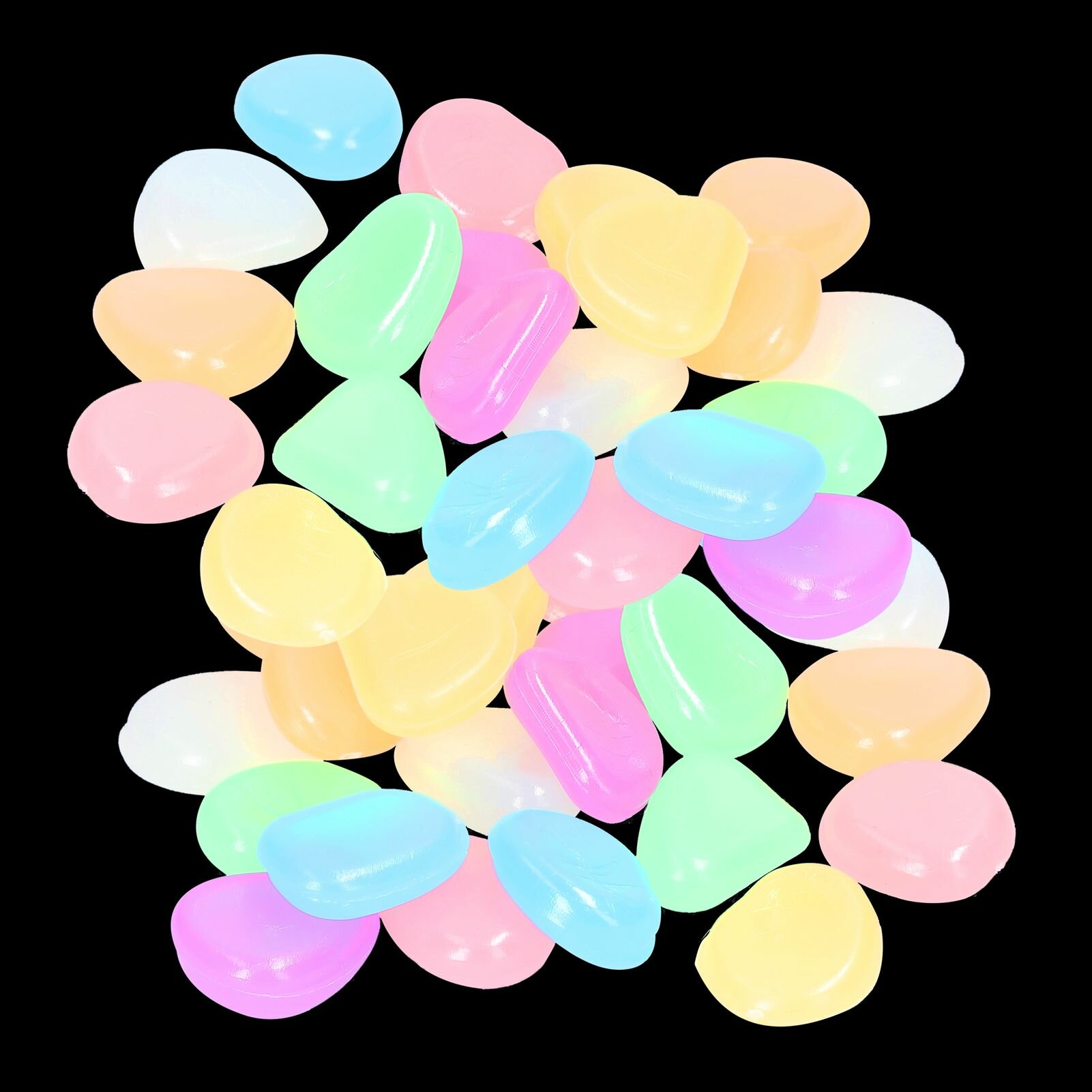 500 шт искусственная флюоритовая галька, светящаяся в темноте