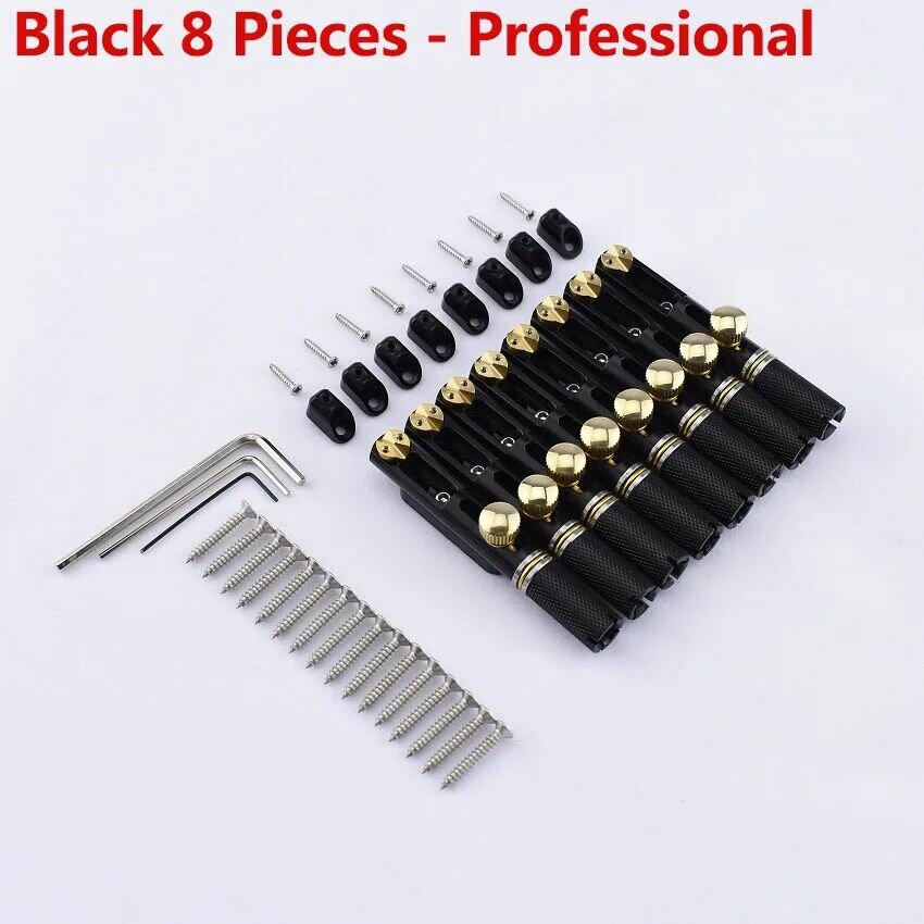 1 комплект (6/7/8 струн) безголового гитарного бриджа из нержавеющей стали / одинарный бридж для гитары с веерными ладами