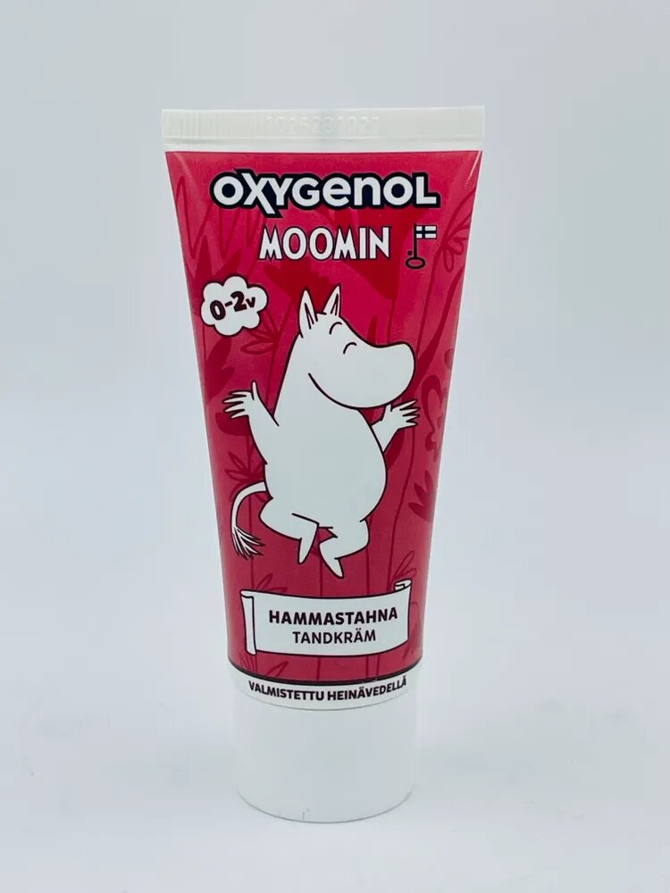 Детская зубная паста Moomin 0-2 лет OXYGENOL с фторидом ксилита 50 мл (Финляндия)