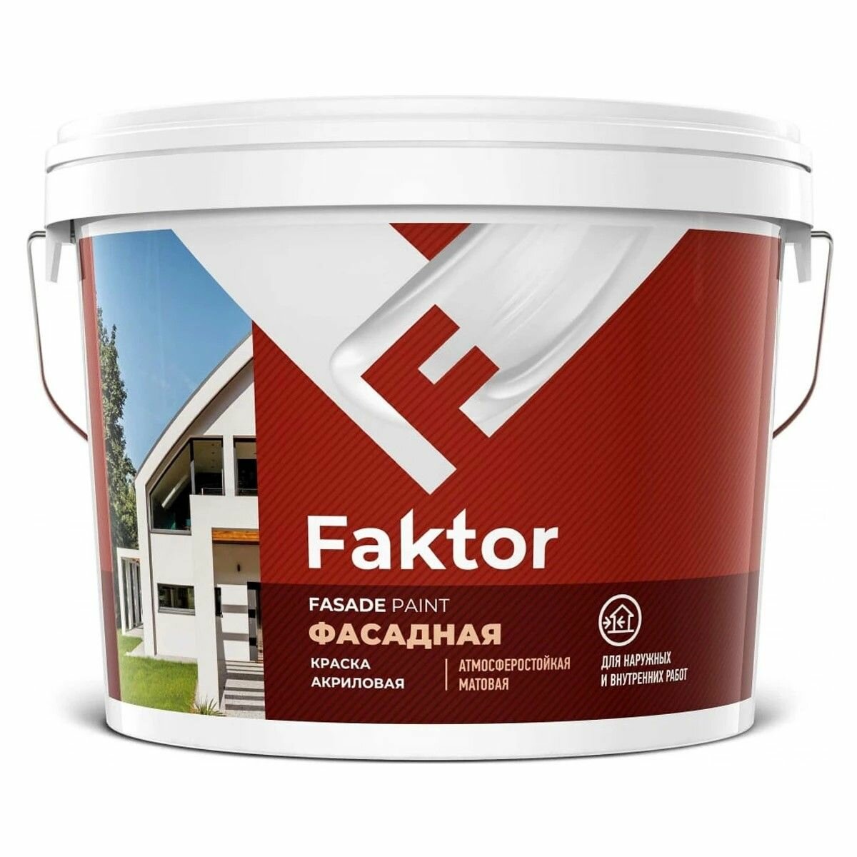 Фасадная краска Ярославские краски "Faktor", акриловая, белая, 6 кг