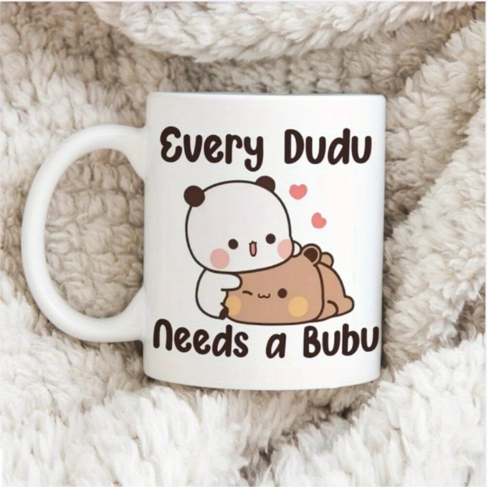 Кружка керамическая Every Dudu Needs a Bubu, бежевый/black