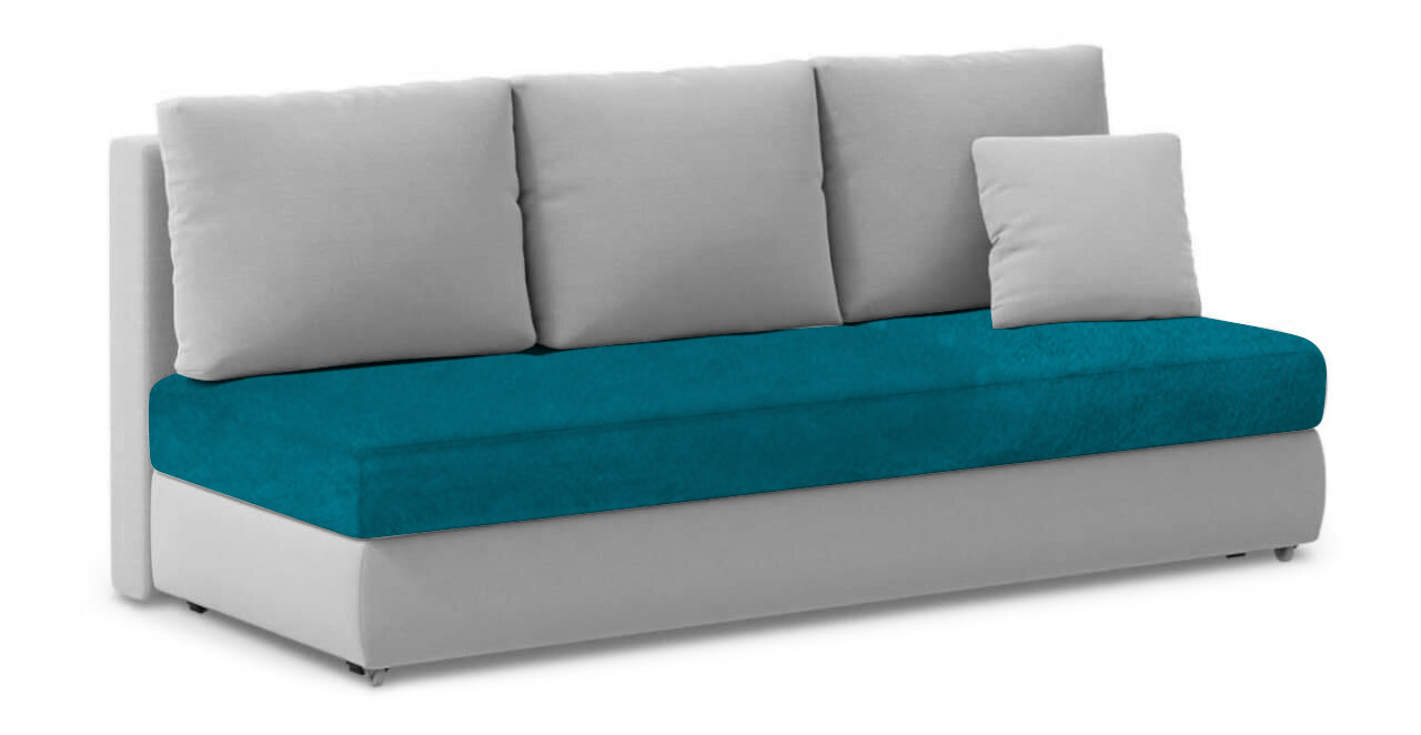 Чехол на сиденье для дивана евро-книжки Бруклин аквамарин, стрейчевый велюр, Виктория Хоум Декор