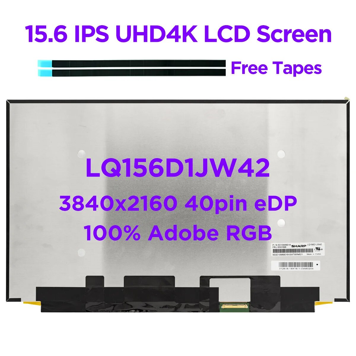 Оригинальный ЖК-экран 15,6 дюйма IPS для ноутбука, LQ156D1JW42, подходит для B156ZAN03.2, NE156QUM-N62 для ThinkPad P51 P52 UHD4K 3840x2160, 40-контактный eDP