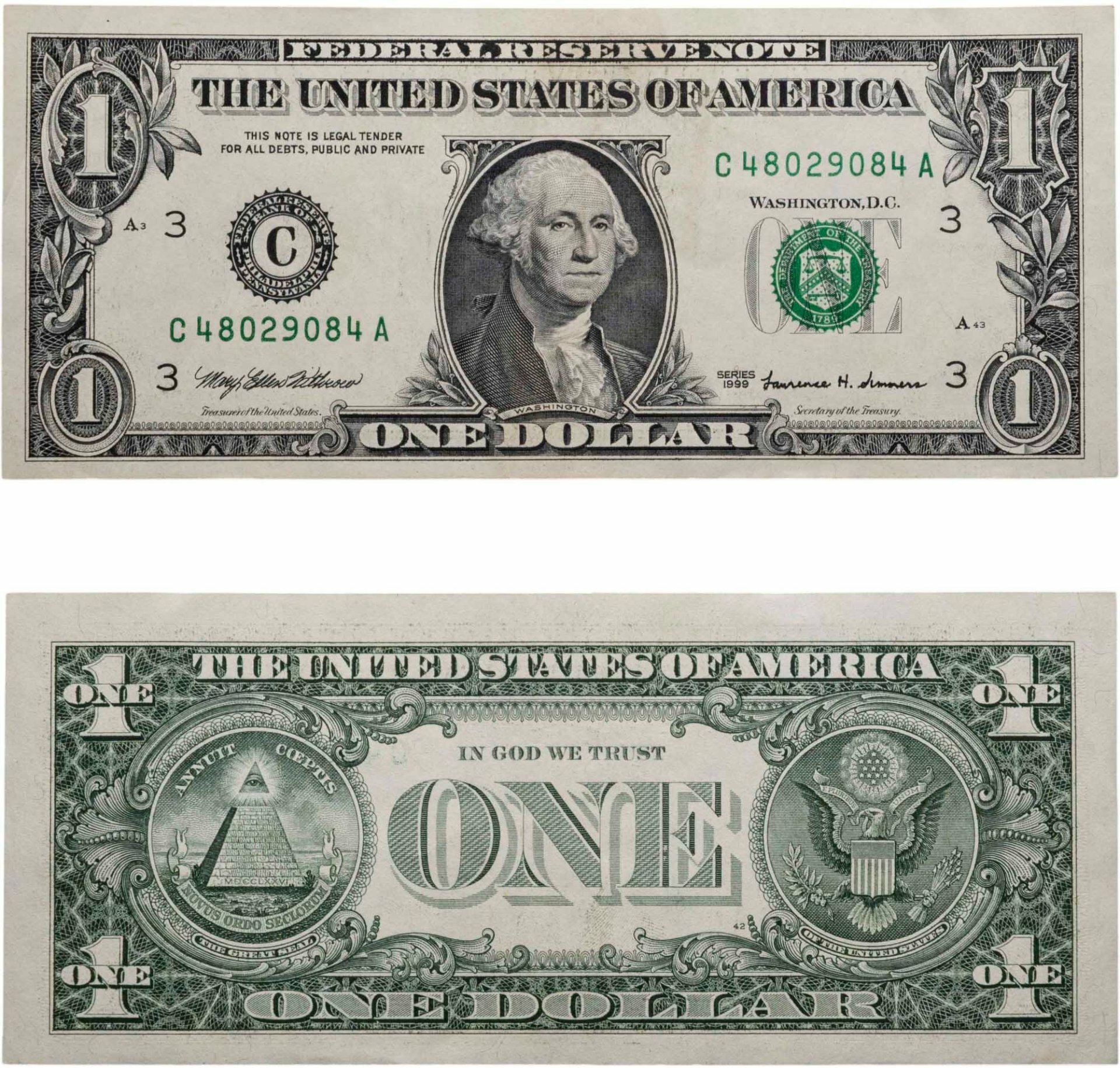 США 1 доллар 1999 год Pick 504 С-Филадельфия